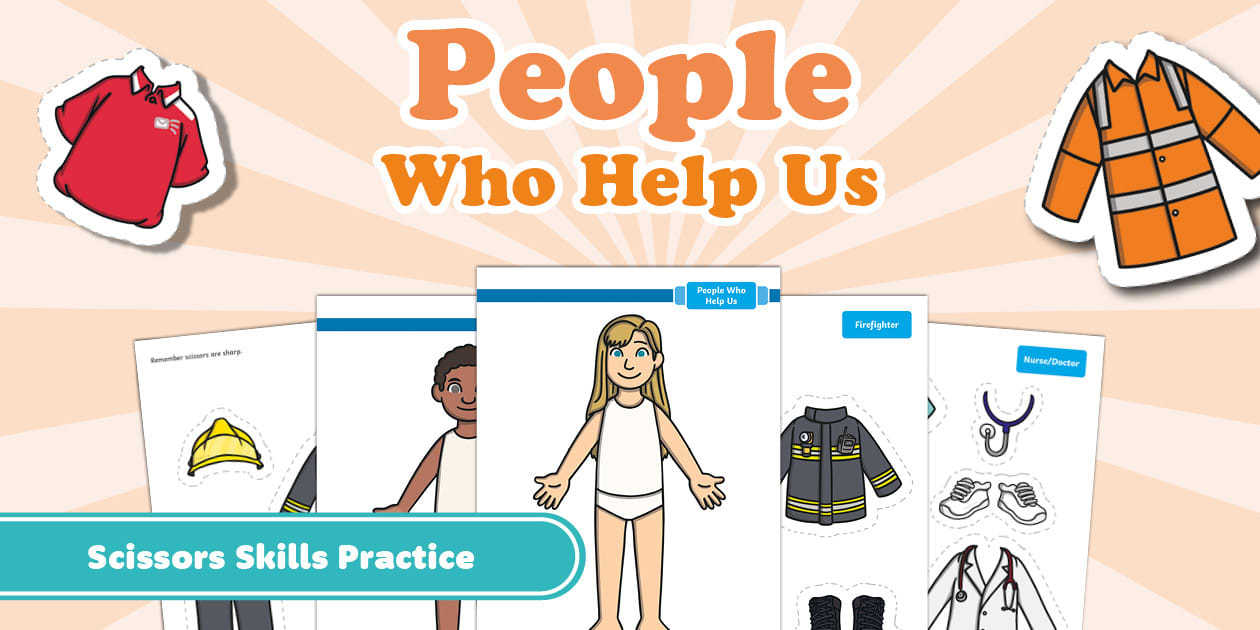 People Who Help Us Cut and Stick Outfits Activity - Twinkl
