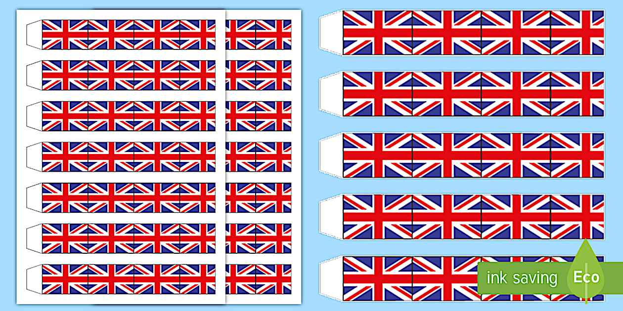 Union Flag Paper Chain (teacher made) - Twinkl