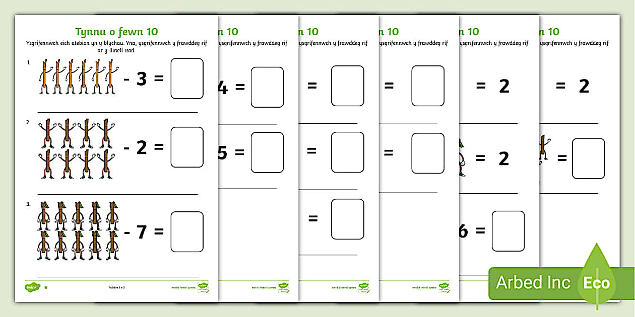Taflenni Gweithgaredd Tynnu o fewn 10: Brig Ddyn