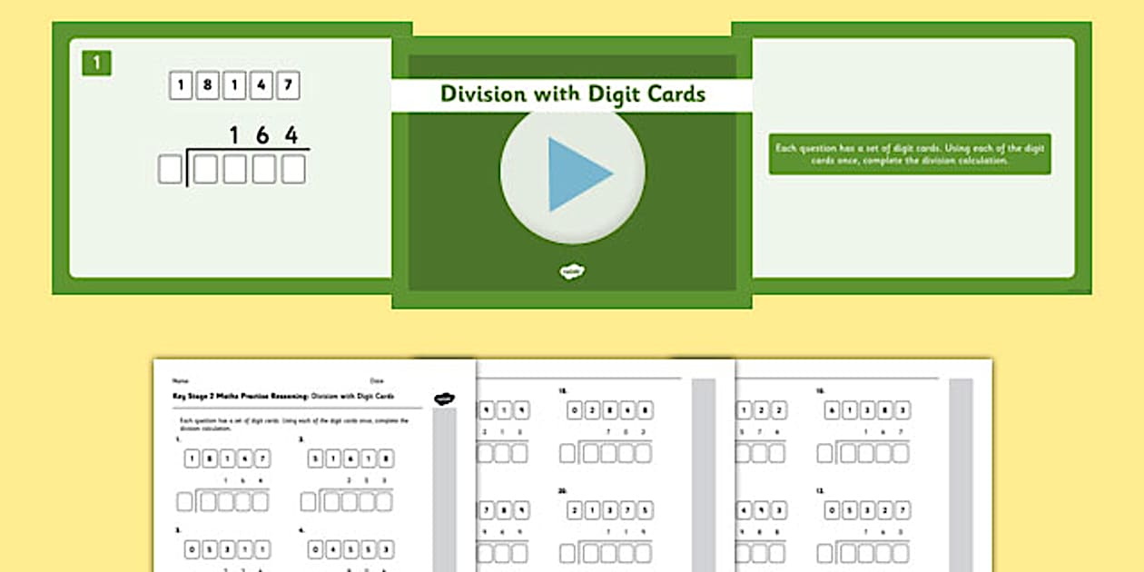 KS2 Reasoning Test Practice Missing Number Calculations Division with Digit