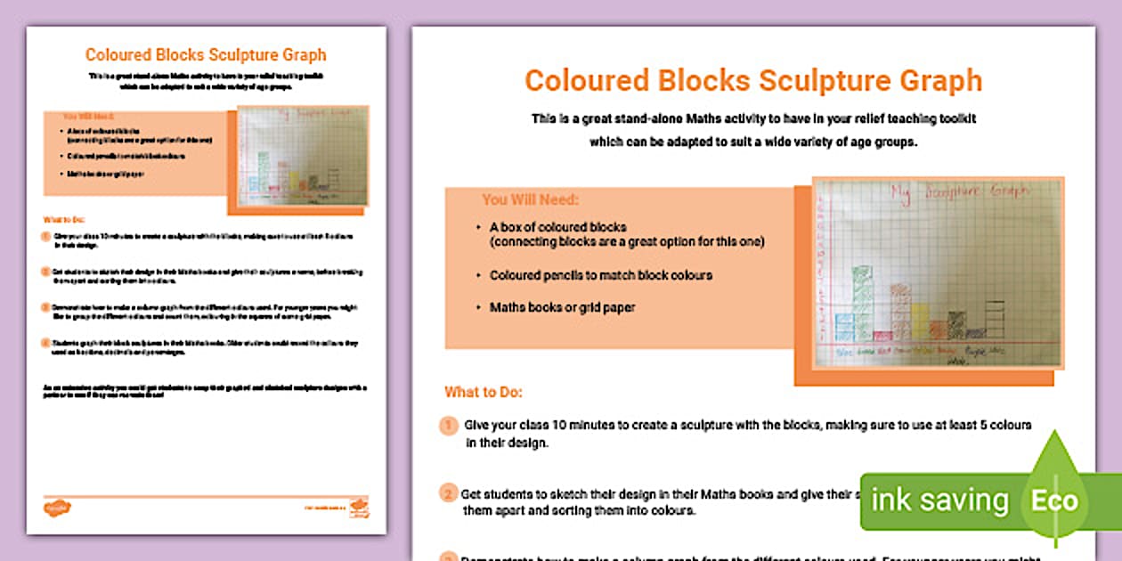 Coloured Blocks Sculpture Graph (teacher made) - Twinkl