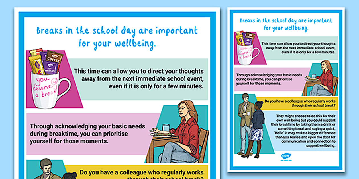 Staff Wellbeing Take a Break Poster for Teachers - Twinkl