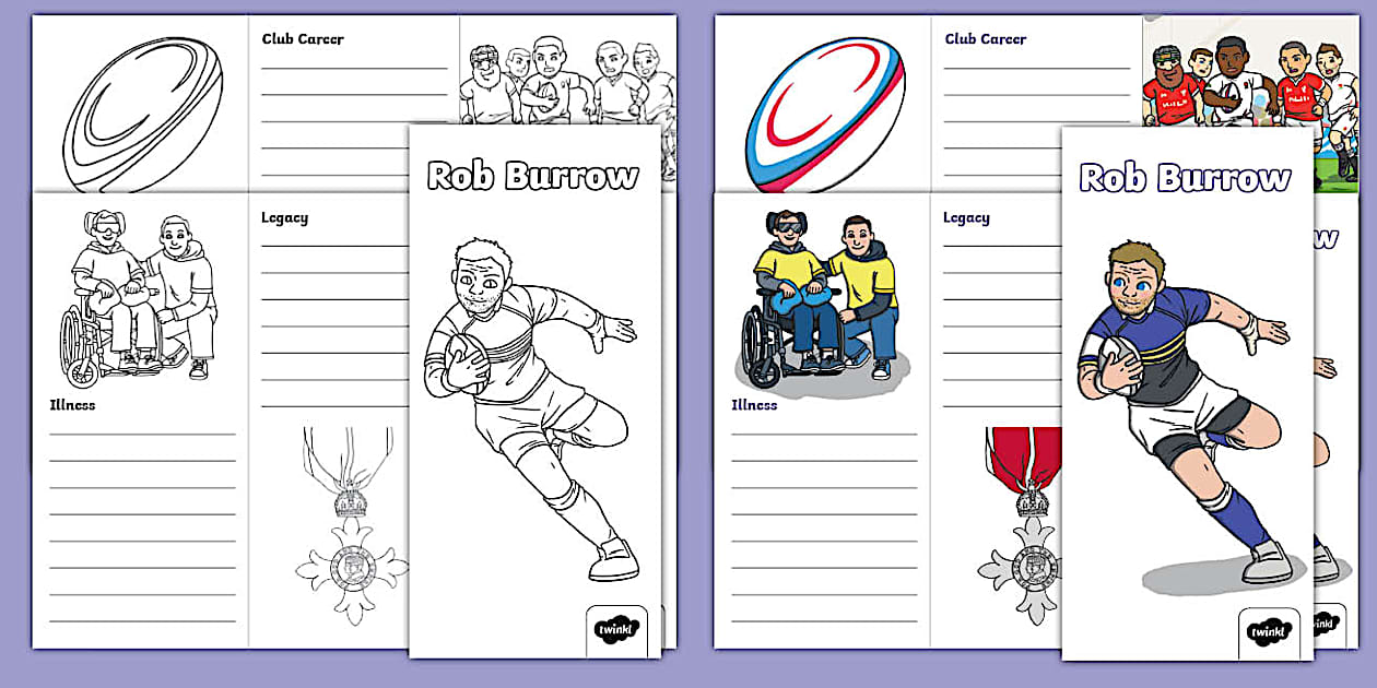 KS1 Rob Burrow Leaflet Template (teacher made) - Twinkl