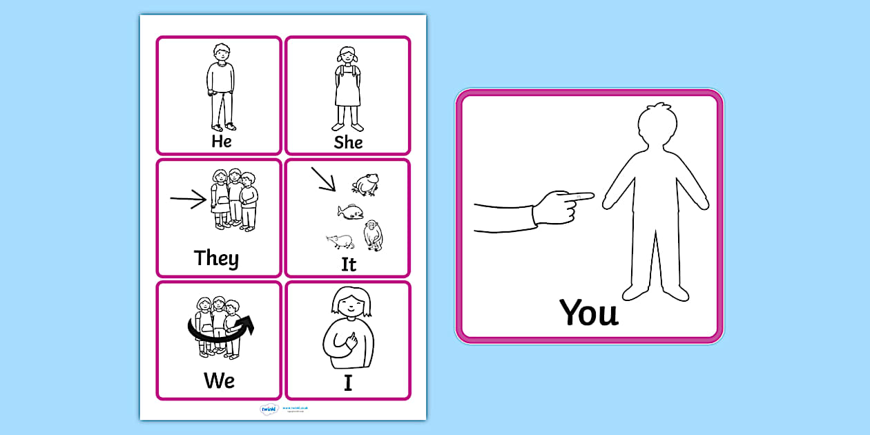 Personal Pronouns Symbol Support Cards (teacher made)