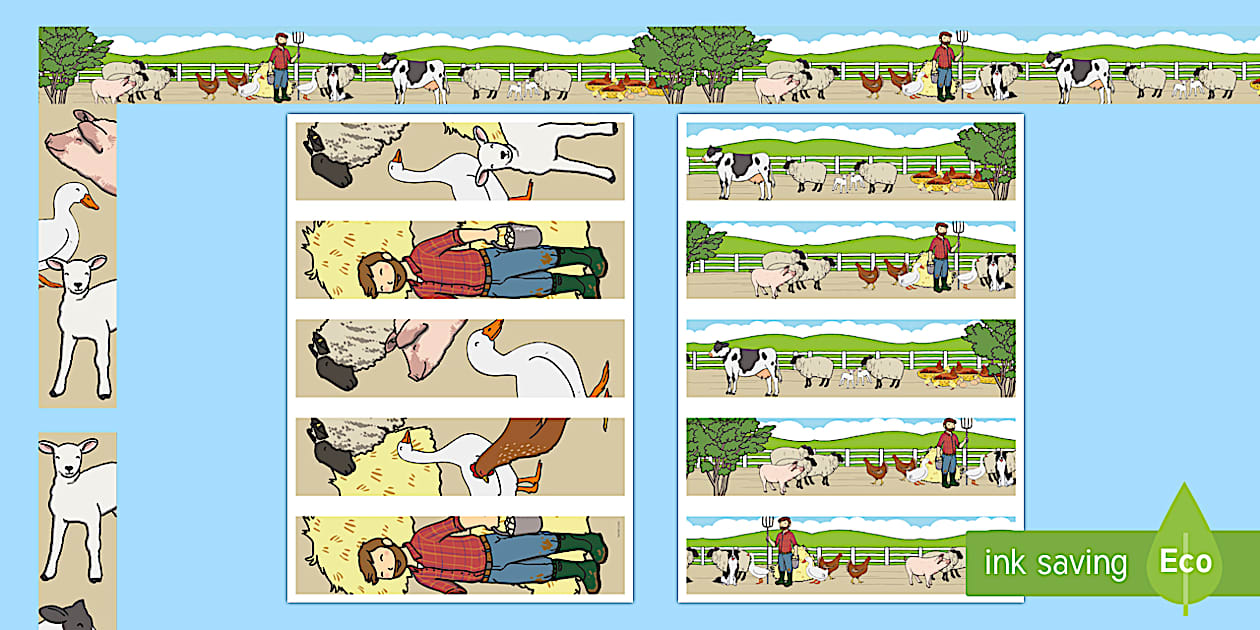 Farm Themed Display Borders - Farm Themed A4 Sheets - Twinkl