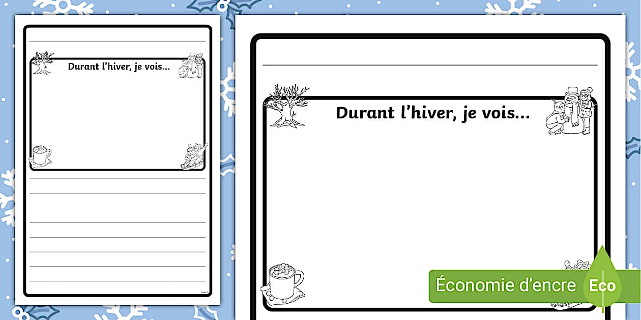 Support pour atelier d'écriture sur l'hiver (teacher made)