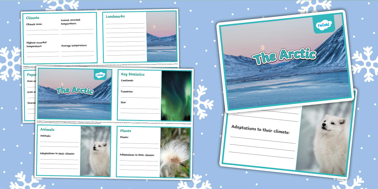 Arctic Fact Cards Template - Geography Facts (teacher made)