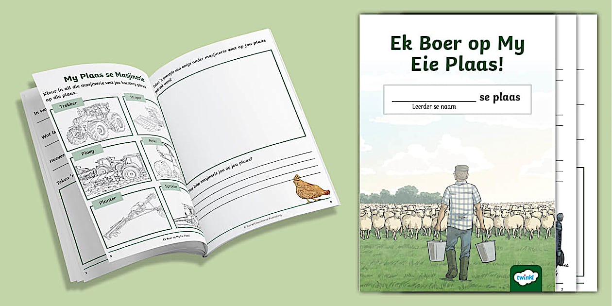 Ek boer op my eie plaas - Aktiwiteit Boekie (teacher made)