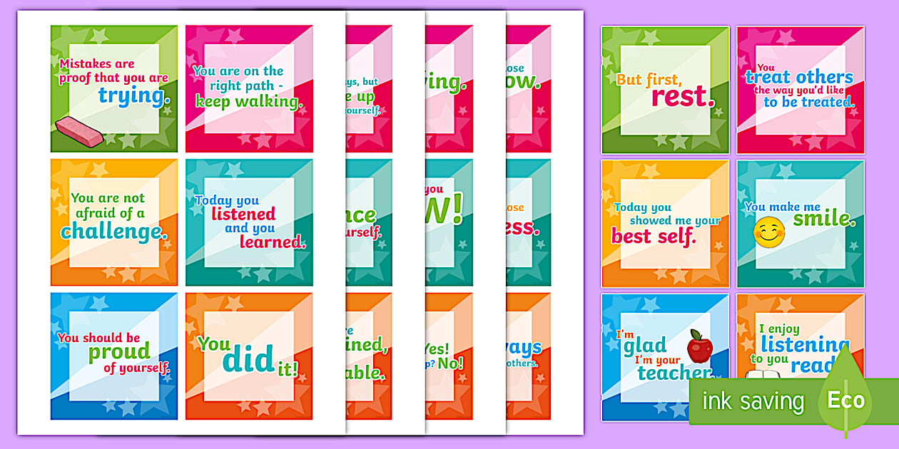 Editable 100 Growth Mindset Notes (teacher made) - Twinkl