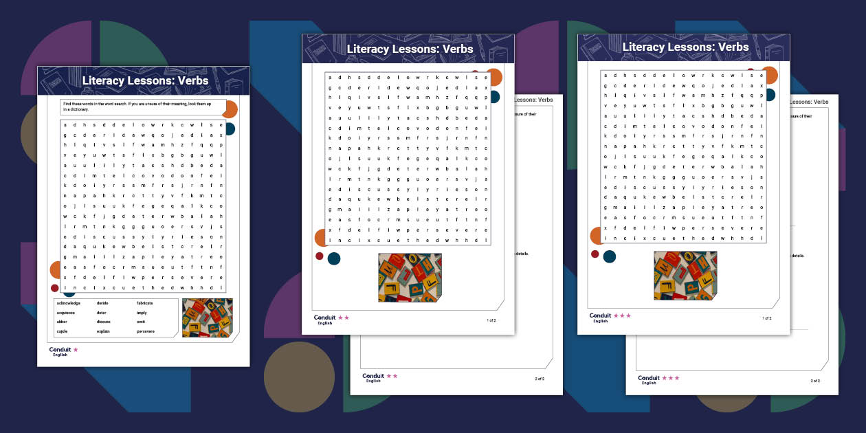 Literacy Lessons: Verbs Word Search (teacher made) - Twinkl