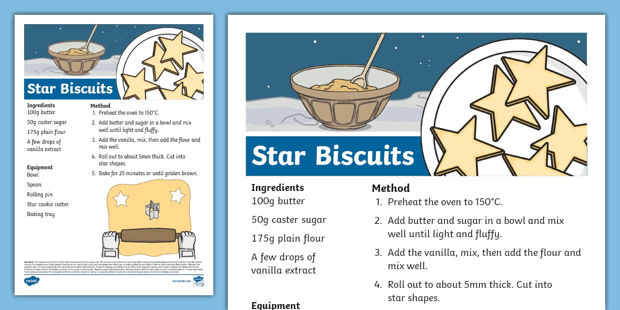 Space Star Biscuits Recipe (Hecho por educadores) - Twinkl