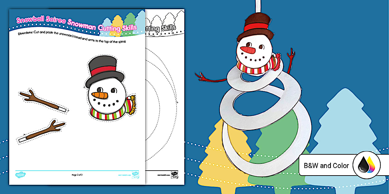 Snowball Soiree Snowman Spiral Paper Craft | Twinkl - Twinkl