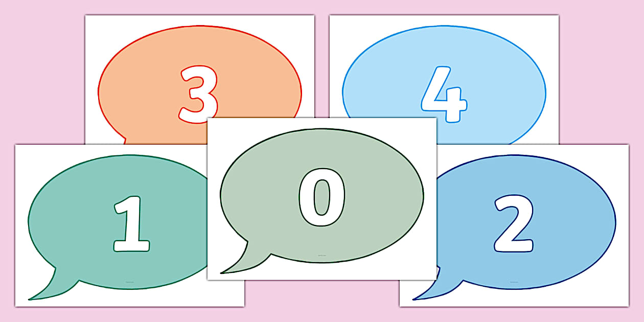 Numbers 0-20 on Speech Bubbles (teacher made) - Twinkl