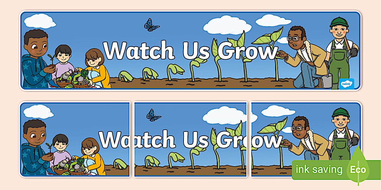 Watch Us Grow Display Banner (teacher made) - Twinkl