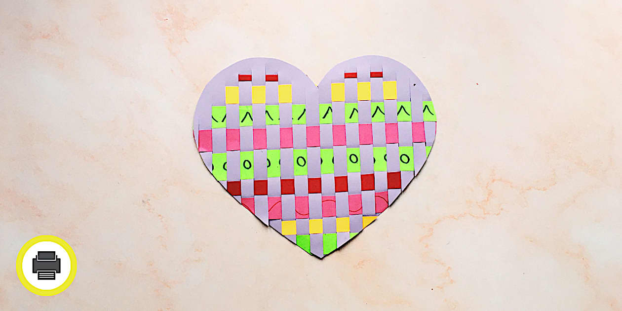Valentine's Heart Weaving Paper Craft Activity - Twinkl
