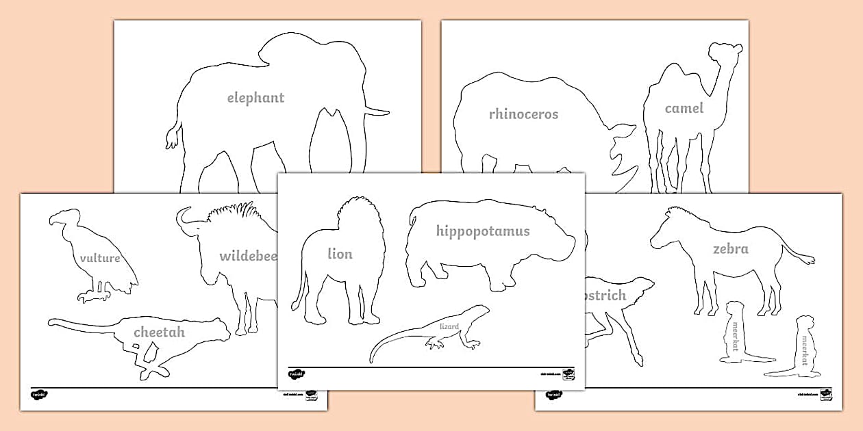 Editable Safari Animal Templates (teacher made) - Twinkl