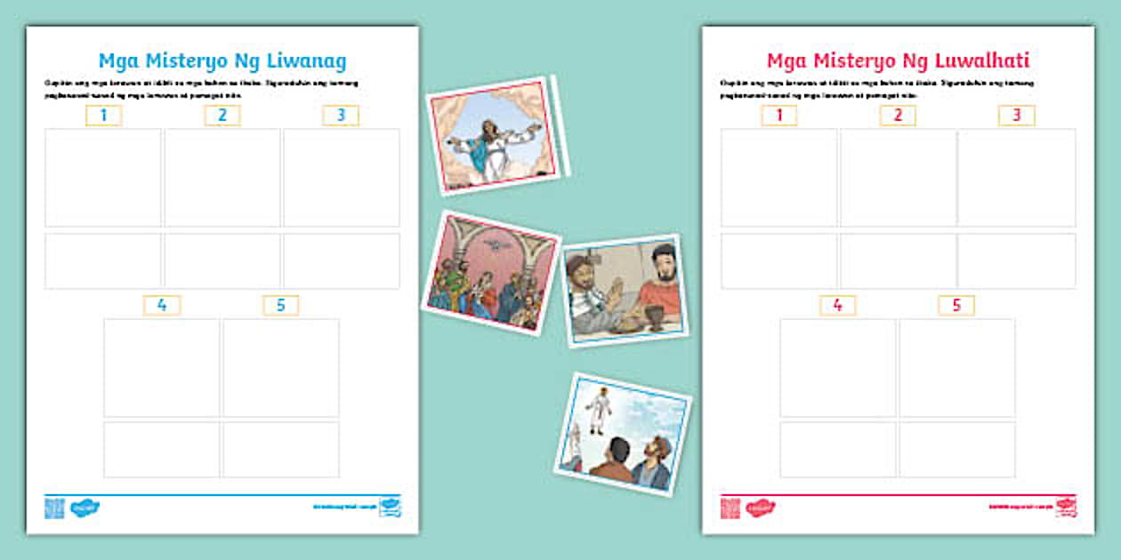 Mga Misteryo Ng Liwanag At Luwalhati Cut and Paste Activity | Grades 2 ...