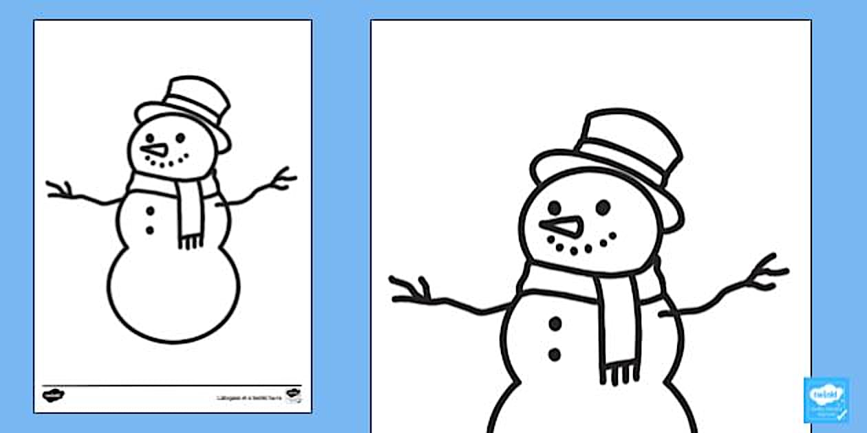 Hóember Sablon - Nyomtatható Hóember Minta Télre - Twinkl