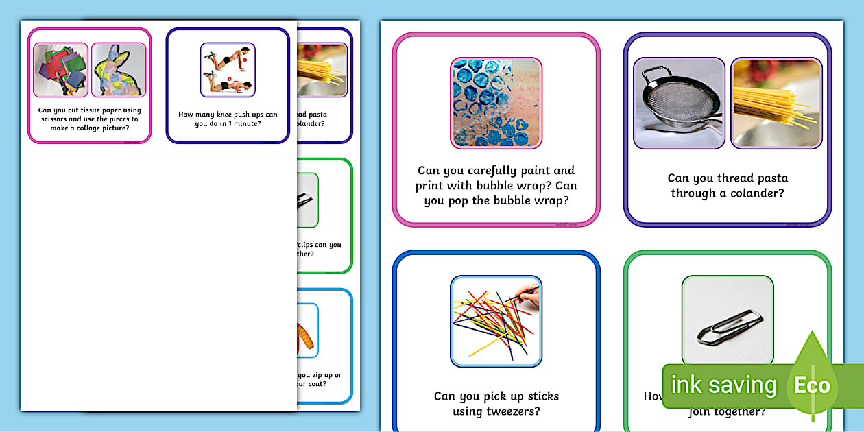 Fine Motor skills Activity Cards (teacher made) - Twinkl
