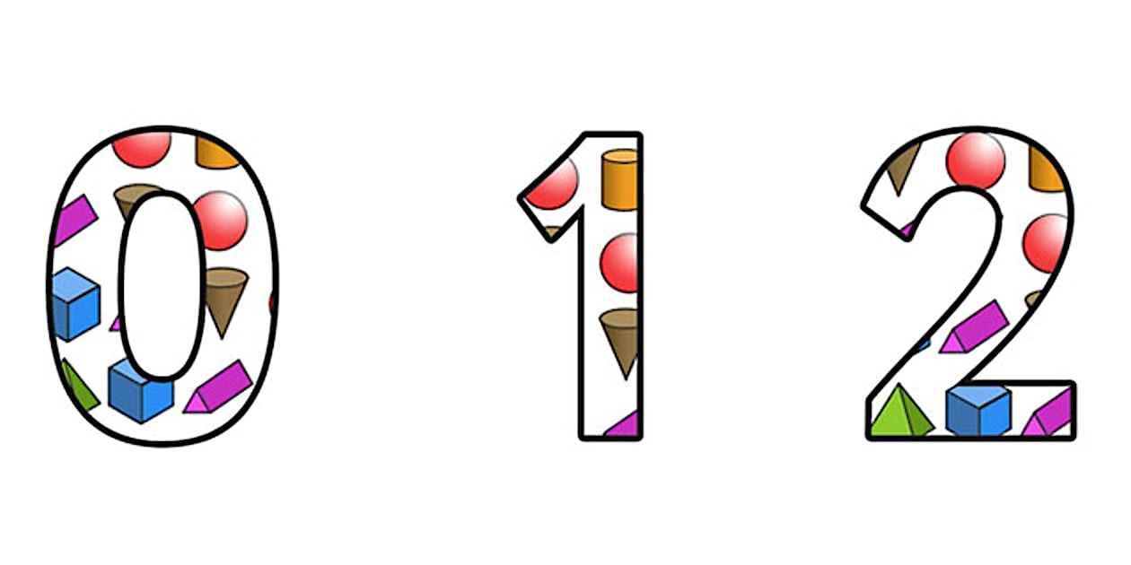 3D Shapes Display Numbering Small (teacher made) - Twinkl