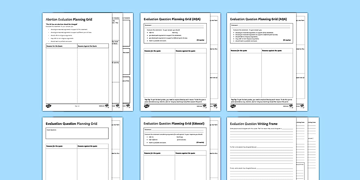 RS GCSE Evaluation Question Writing Frames (Teacher-Made)
