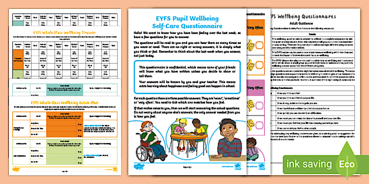 EYFS Wellbeing Questionnaires Pack (teacher made) - Twinkl