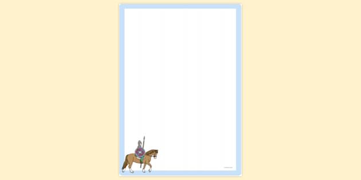 Simple Blank Warrior on Horseback Page Border | Twinkl