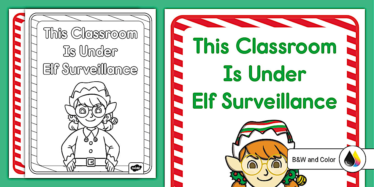 Elf Surveillance Sign | Christmas Resources | Twinkl USA