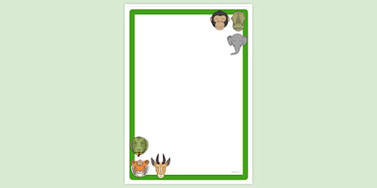 Simple Blank Jungle Animal Page Border | Twinkl - Twinkl