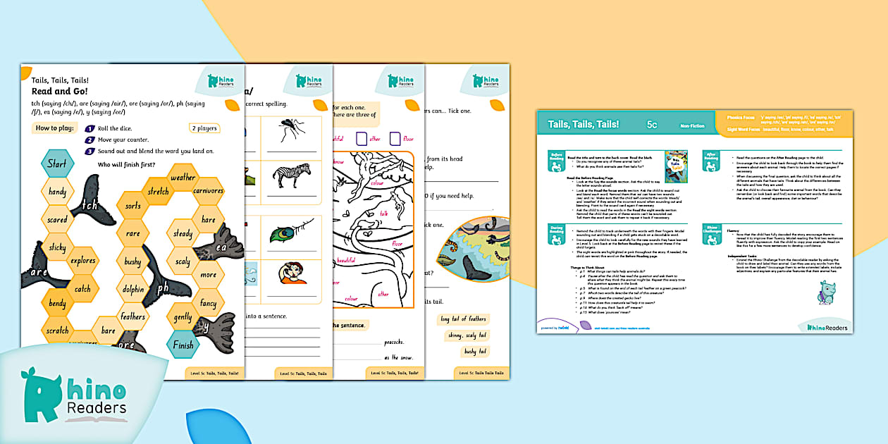 Level 5c Rhino Readers: Tails, Tails, Tails! Guided Reading Pack