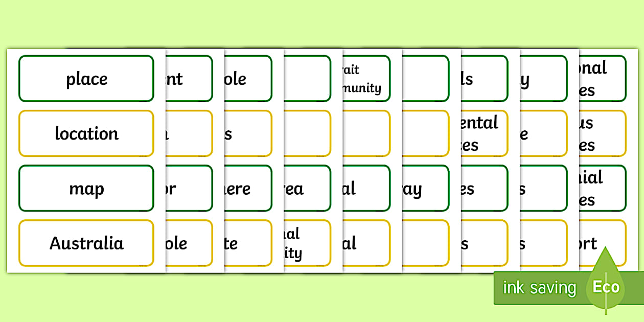 QLD Year 2 Geography Word Cards (teacher made) - Twinkl