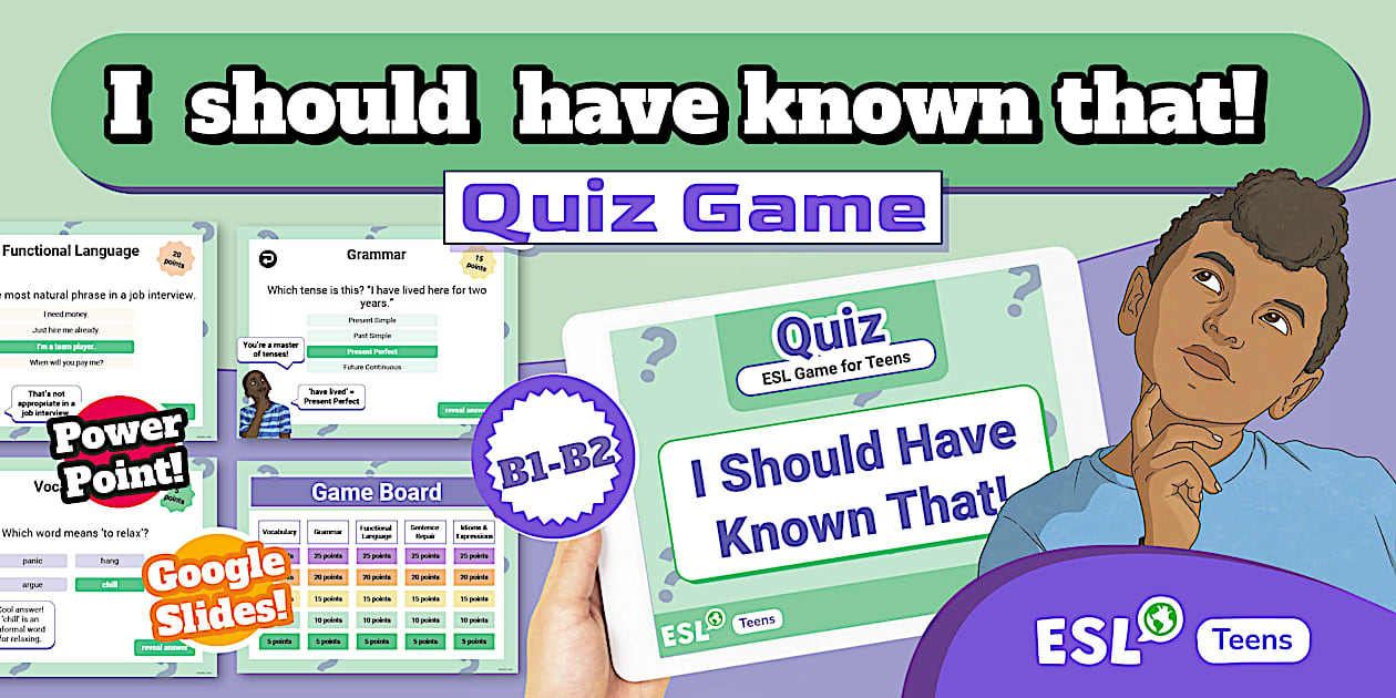 ESL I Should Have Known That! Game [Teens, B1-B2] - Fun Jeopardy-style