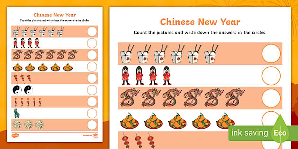 Chinese New Year Themed Counting Puzzle - chinese new year