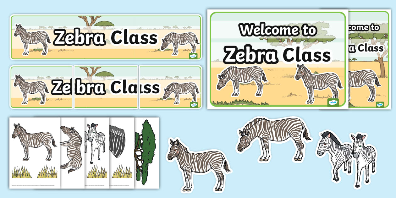 Zebra Class Display Pack - Twinkl - KS1 (teacher made)