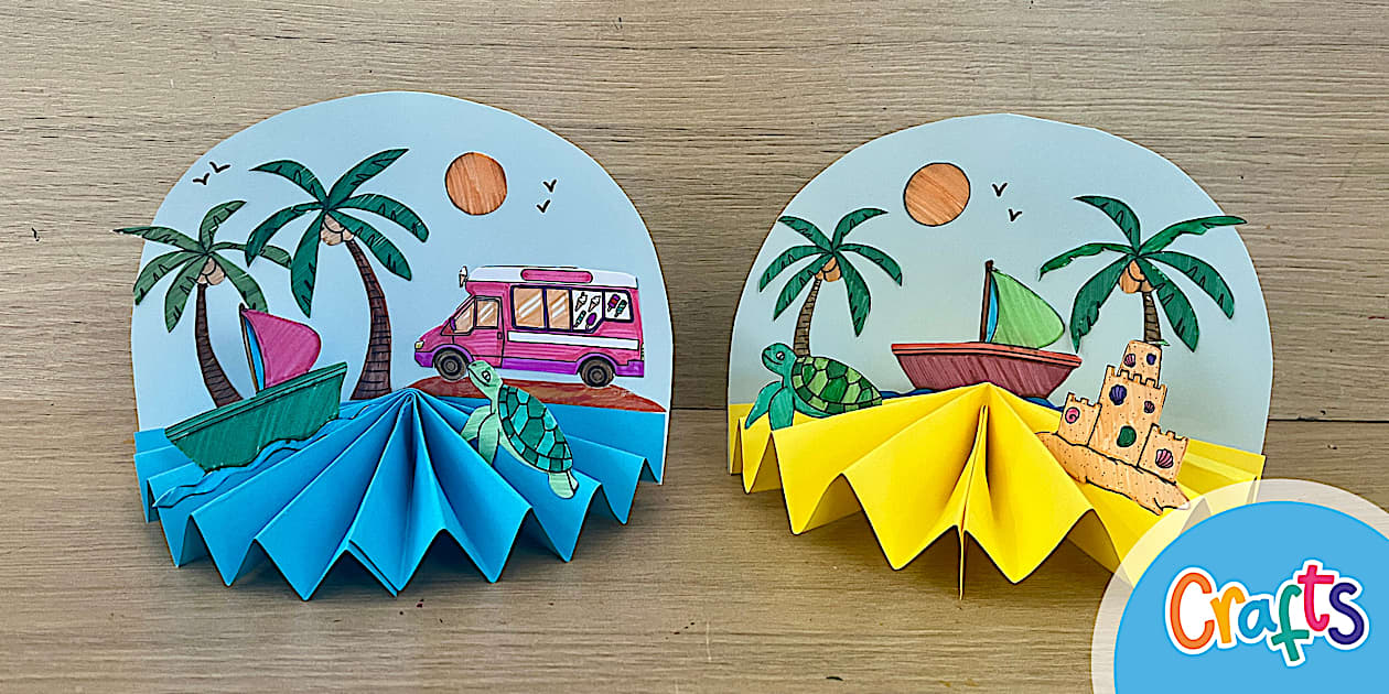 3D Summer Scene Craft (teacher made) - Twinkl