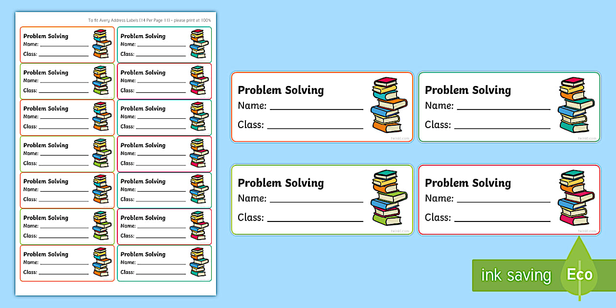 Problem Solving Jotter Sticker Labels (teacher made)