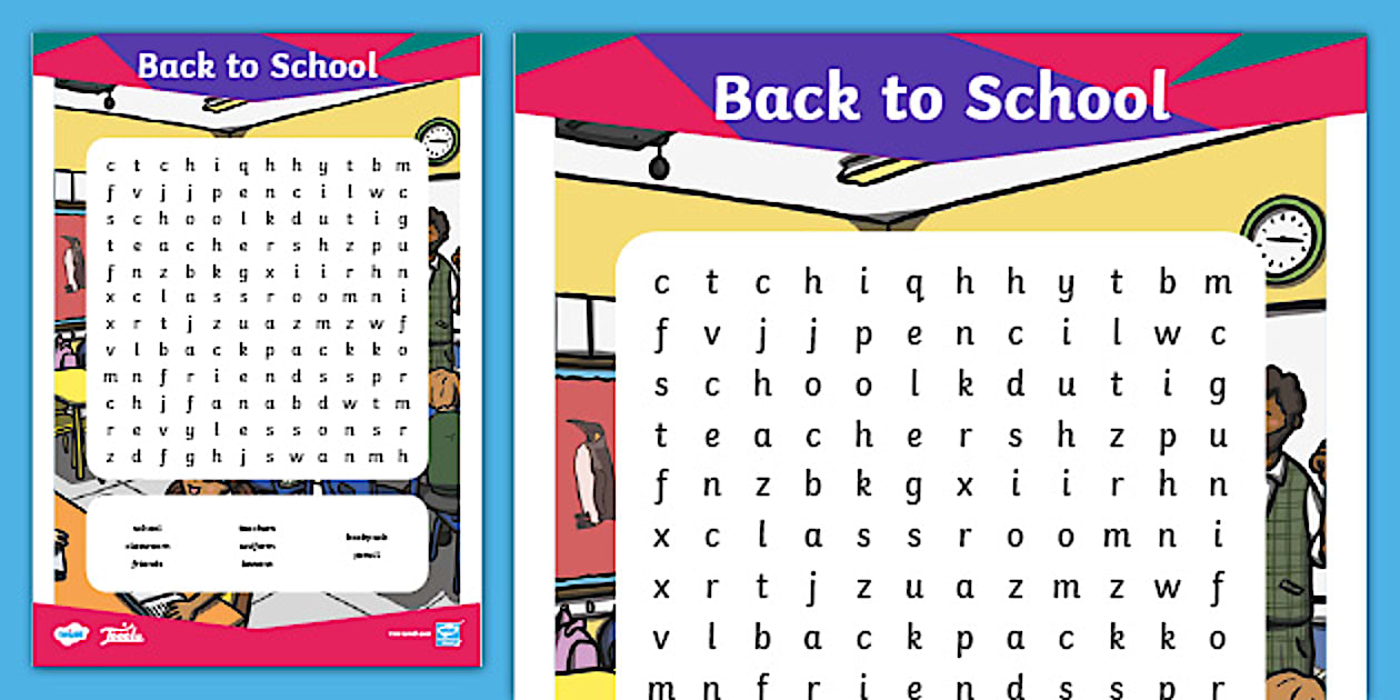 FREE! - Teeela Back to School Word Search (teacher made)