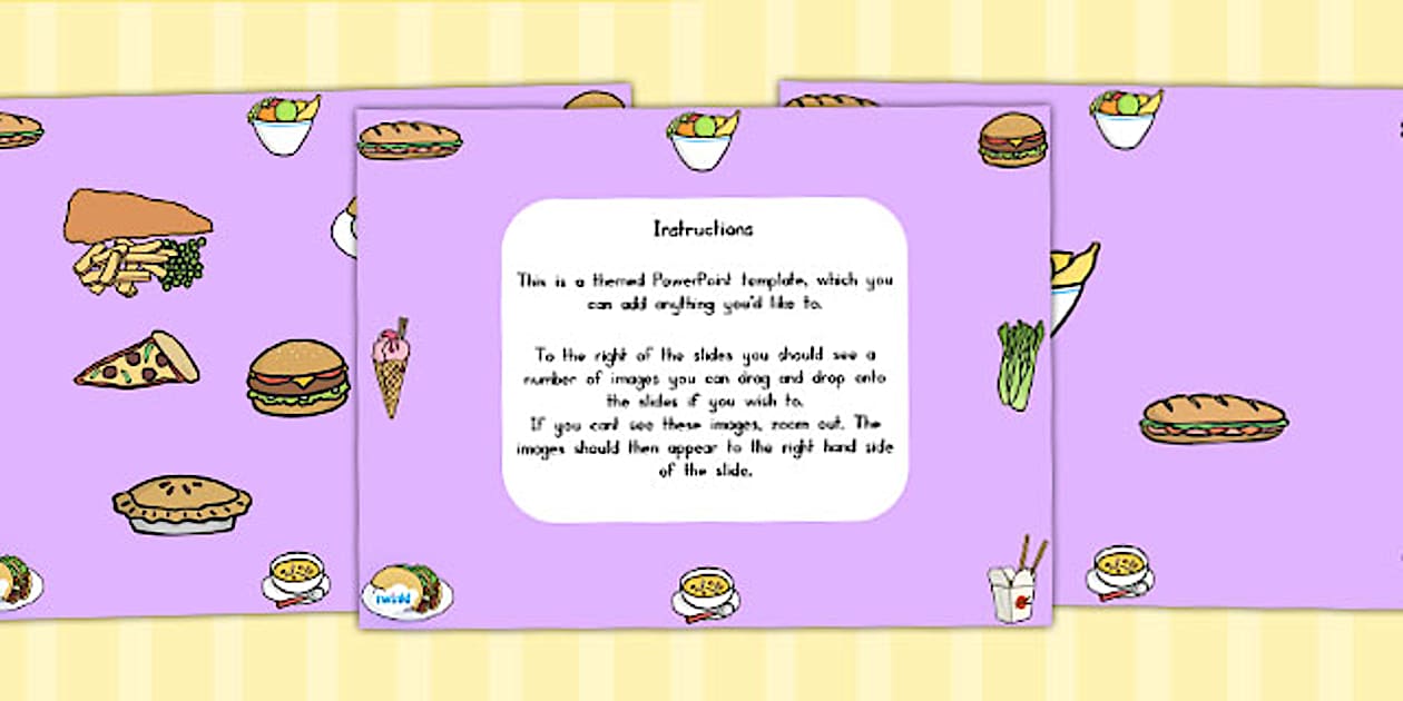 Food Themed Editable PowerPoint Background Template - foods