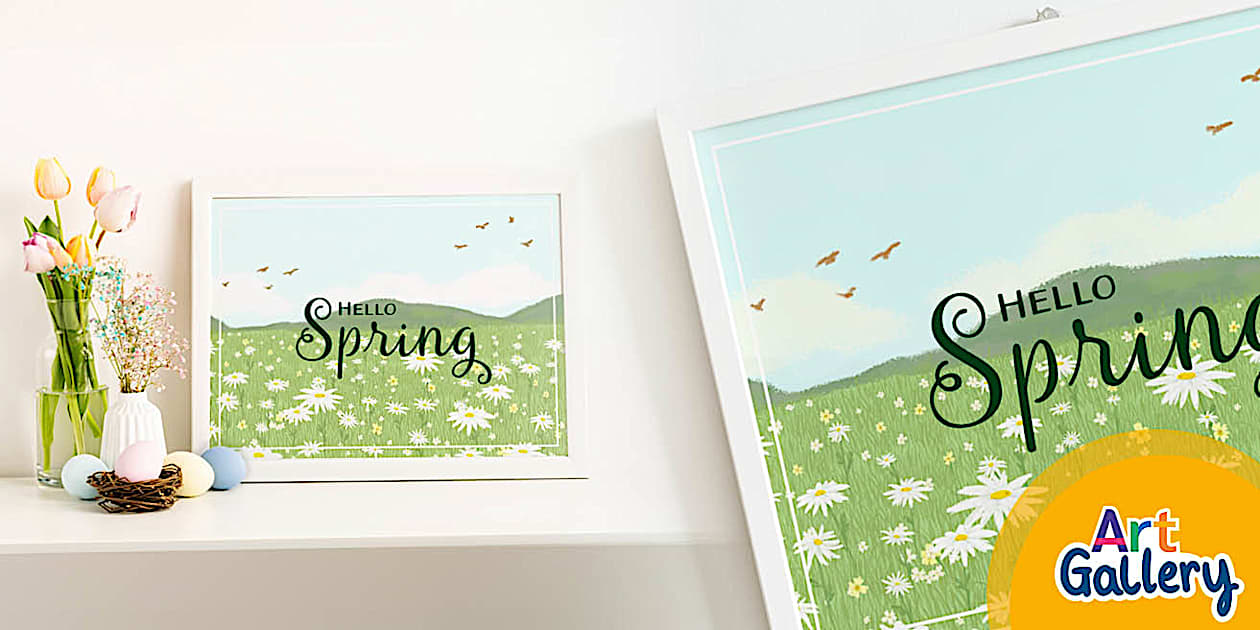 Hello Spring Daisies Poster | Twinkl Art Gallery - Twinkl
