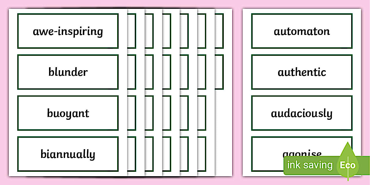 Editable Year 5 Autumn 1 Word of the Day Display Word Cards