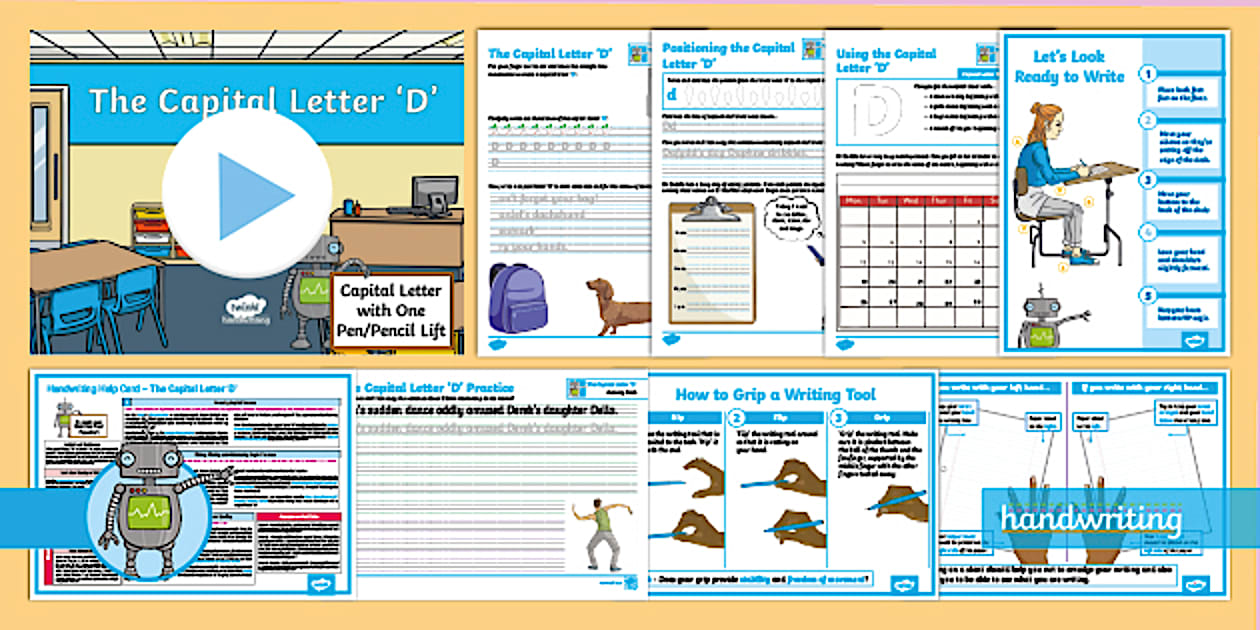 Cursive Twinkl Handwriting: The Capital Letter 'D' KS2 Activity Pack