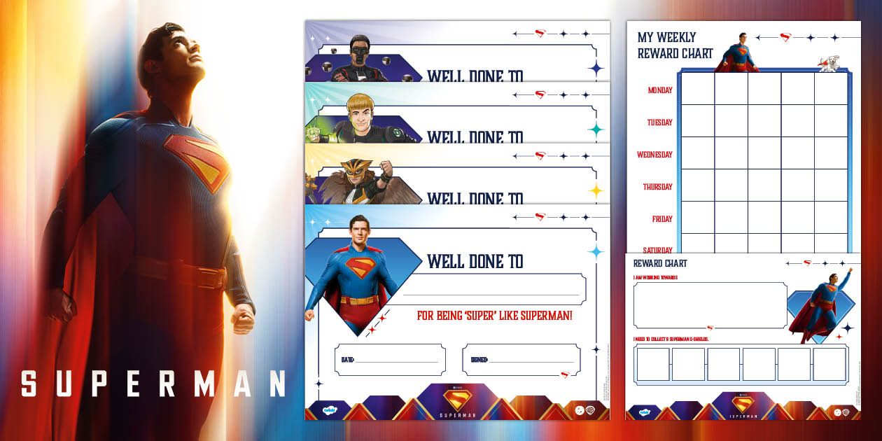 Superman: Reward Chart and Certificate Pack - Twinkl