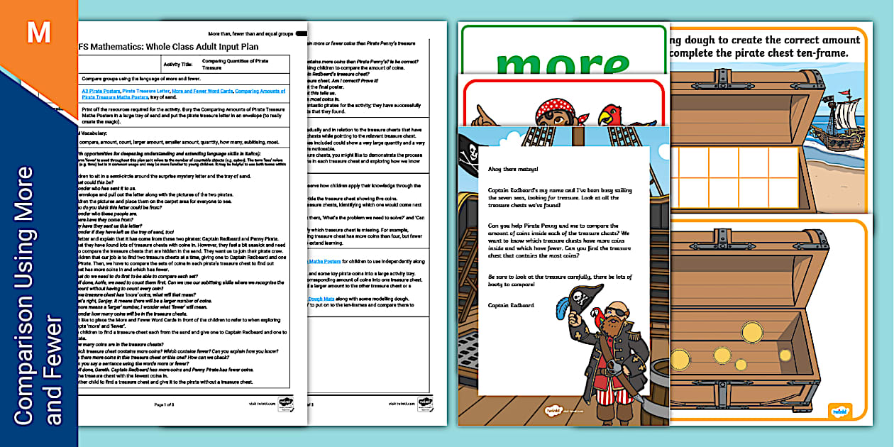 EYFS Maths: Comparing Pirate Treasure Plan and Resource Pack