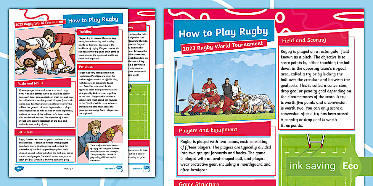 How to Play Rugby (Fact File) (teacher made) - Twinkl