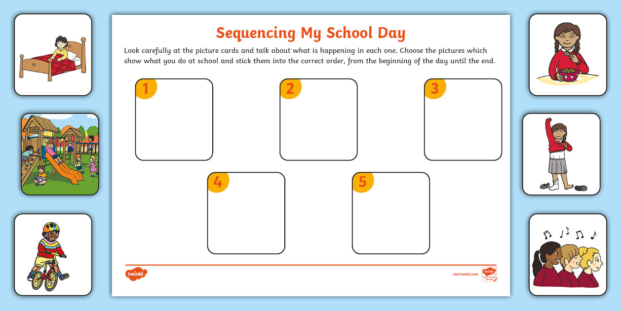 Sequencing My School Day Resource Pack - Twinkl