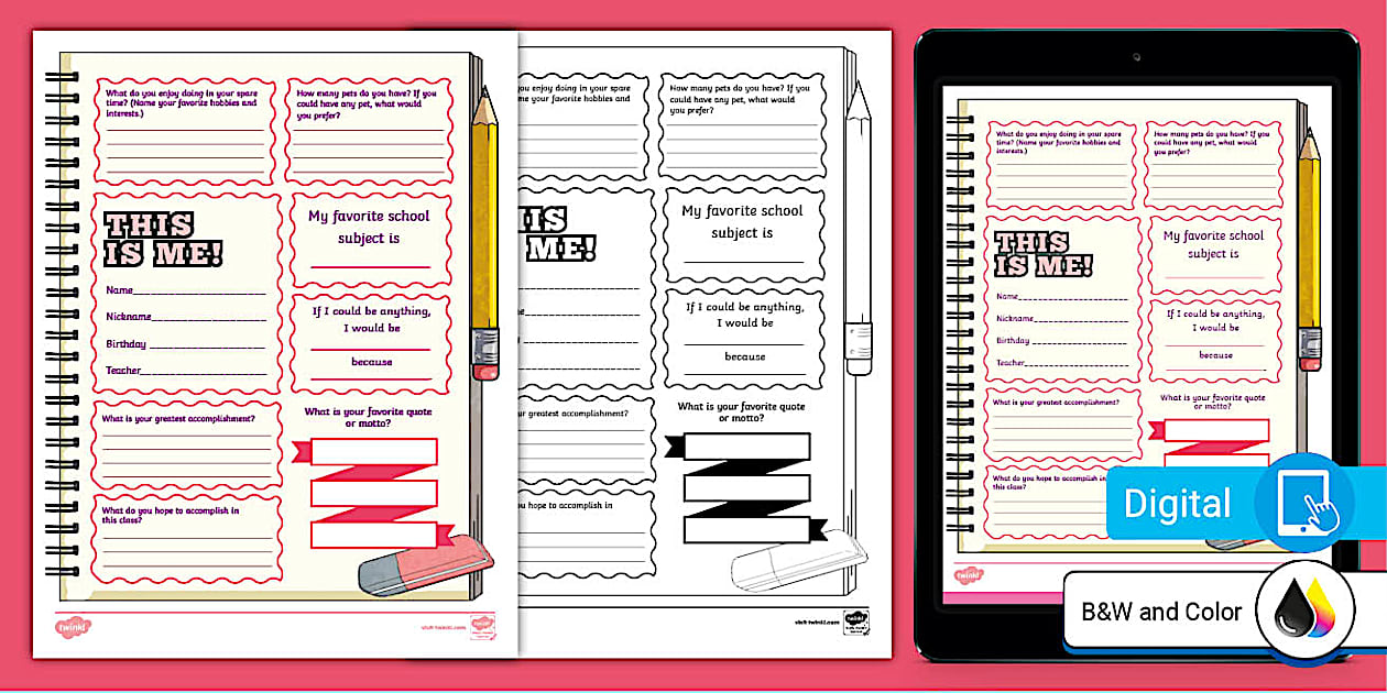 Sixth Grade New Student Survey Worksheet | Twinkl USA