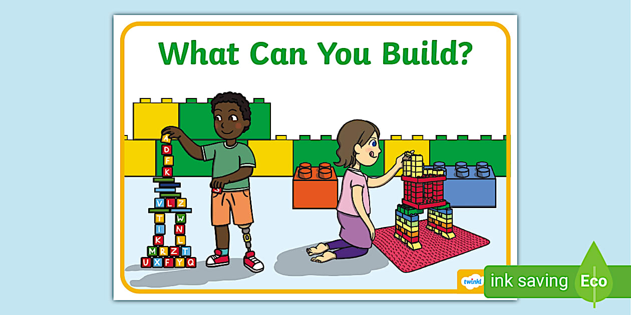 What Can You Build? Sign, Building, Construction - Twinkl