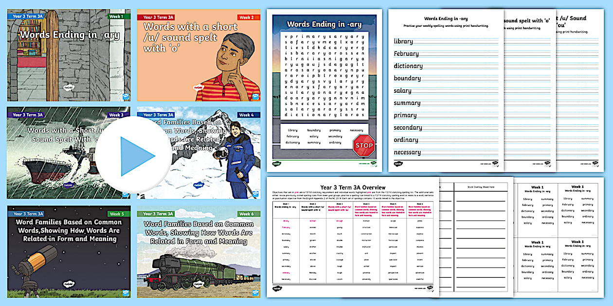 Year 3 Term 3A Bumper Spelling Pack (teacher made) - Twinkl