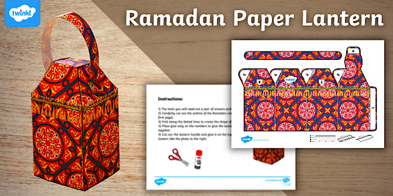 Create a Ramadan Paper Lantern (English and Arabic) - Twinkl