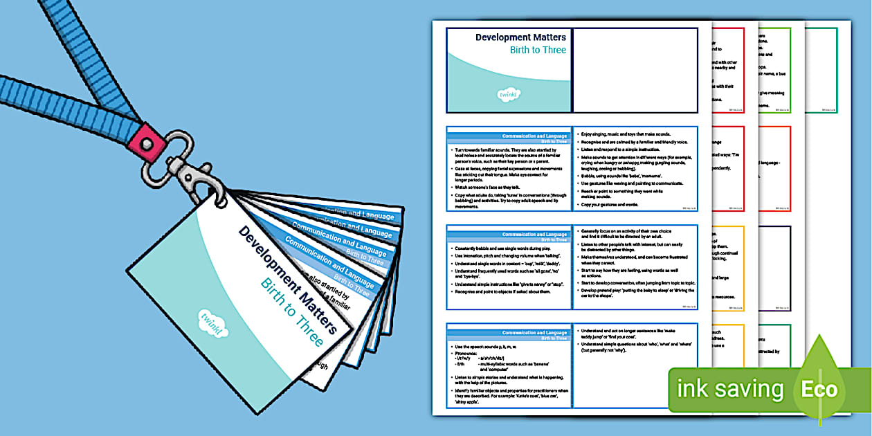 EYFS Lanyard-Sized Development Matters 2020: Birth to Three (New EYFS 2021)